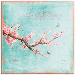 Artland Wandbild &raquo;Kirschbl&uuml;te&laquo; Blumen 1 Stk. tlg. als Alubild, Leinwandbild in verschied. Gr&ouml;&szlig;en blau B/H/T: 30cm x 30cm, Leinwandbild Blumen, 1 Stk.