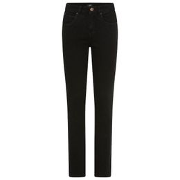 Arizona Damen Slim-fit-Jeans &raquo;Bund mit seitlichem Gummizugeinsatz&laquo; schmale Passform, R&ouml;hrenjeans, Used-Waschung, hohe Leibh&ouml;he schwarz 19, K + L Gr