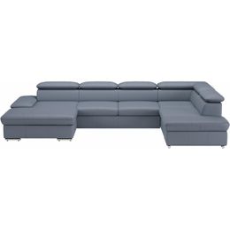 Sit & More sit&more Wohnlandschaft &raquo;Valantine U-Form, B: 349 cm&laquo; mit Arm- & Kopfteilverstellung, optional mit Schlaffunktion bunt NaturLEDER ;Spannstoff B/H/T: 
