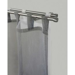 Garesa Gardinenstange &raquo;KAPPE&laquo; &Oslash; 16 mm 2 l&auml;ufig-l&auml;ufig Wunschma&szlig;l&auml;nge Vorhanggarnitur, verl&auml;ngerbar, Kappe, edelstahl optik, ohne Ringe silber Metall B