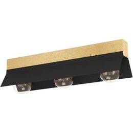 Eglo Deckenleuchte &raquo;TARRAFO&laquo; E27 1 Stk. Deckenleuchte in schwarz und braun aus Stahl, Holz - exkl. E27- 40W braun H: 15,5cm, 1 Stk.