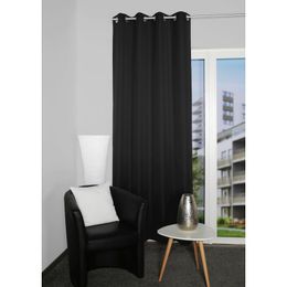 Vorhang &raquo;ATLANTIK&laquo; &Ouml;sen 1 Stk. tlg. &Ouml;senschal Uni ATLANTIK schwarz Polyester 235cm, &Ouml;sen, 140cm