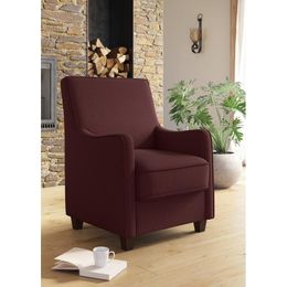 OTTO home Sessel &raquo;County&laquo; 1 Stk. tlg. mit englischer Naht und Federkern-Polsterung lila Luxus-Microfaser (100% Polyester);Struktur fein (100% 