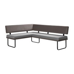 OTTO home Eckbank &raquo;Gabi Esszimmerbank, Bank, K&uuml;chenbank, Polsterbank&laquo; Gestell aus matt-schwarzem Flachmetall, stabil, 2-Stoff-Design grau 