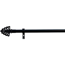 Indeko Gardinenstange &raquo;Modena&laquo; &Oslash; 16 mm 1 l&auml;ufig-l&auml;ufig Wunschma&szlig;l&auml;nge schwarz Eisen B/L: 290cm &Oslash; 16mm, 1 Stk., 1 l&auml;ufig