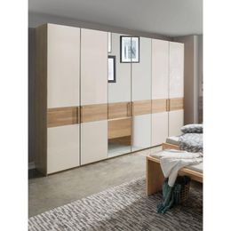 Wiemann Kleiderschrank &raquo;Kiruna&laquo; mit Champagnerglas und Spiegel braun Floatglas, Holz teilmassiv, Kristallglas B/H/T: 295,2cm x 197cm x 58cm