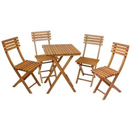 Garden Pleasure Balkonset &raquo;ALAMEDA&laquo; Set, 5 Stk. tlg. f&uuml;r den Balkon geeignet braun FSC -zertifiziertes Massivholz B/H/T: 155cm x 86cm x 55cm