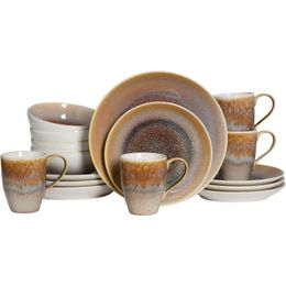 Creatable Kombiservice &raquo;Caldera, Kombi-Service, 16-tlg&laquo; Reaktivglasur beige Steinzeug 16 Stk.