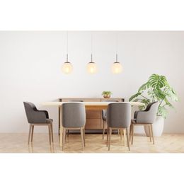 NOWA Pendelleuchte &raquo;KOP&laquo; E27 1 Stk. H&auml;ngeleuchte, H&auml;ngeleuchte, Glaskugeln opal, alabaster Optik silber 3, &Oslash; 20cm H: 120cm, 1 Stk.