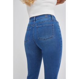 Wonderjeans Damen wonderjeans Bootcut-Jeans Figurbetonte Form mit leicht ausgestelltem Bein blau 36, L&auml;nge 32
