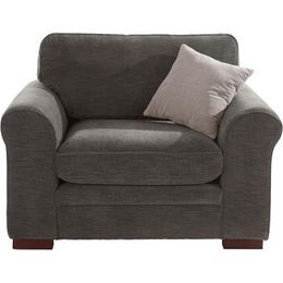 Home Affaire Sessel &raquo;Broughton&laquo; weiche Polsterung, passend zur Serie "Broughton", in 3 Bezugsarten grau 100% Polyester Samtoptik, B/H/T: 128cm x 93cm 