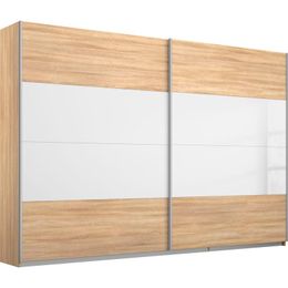Rauch Schwebet&uuml;renschrank &raquo;Quadra Schlafzimmerschrank in vielen Breiten&laquo; Kleiderschrank Garderobenschrank Schrank mit Glaselementen braun 