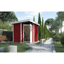 Weka Gartenhaus &raquo;229 Gr.1&laquo; rot Massivholz Fu&szlig;boden im Gartenhaus, ohne Dacheindeckung