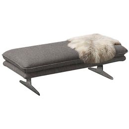 W.Schillig Polsterhocker F&uuml;&szlig;e in Chrom gl&auml;nzend grau Flachgewebe S22 (100% Polyester) B/H/T: 145cm x 43cm x 71cm, Flachgewebe S22