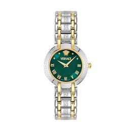 Versace Damen Quarzuhr &raquo;ANTLIA&laquo; Armbanduhr, Damenuhr, Swiss Made, Edelstahlarmband, analog gr&uuml;n Einheitsgr&ouml;&szlig;e