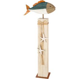 Gilde Skulptur &raquo;Dekoobjekt Fisch Neon&laquo; beige Holzwerkstoff B/H/T: 32cm x 79cm x 12cm