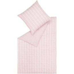 Esprit Bettw&auml;sche &raquo;Harp Stripe in Gr. 135x200, 155x220 oder 200x200 cm&laquo; 3 Stk. Bettw&auml;sche aus Baumwolle, gestreifte Bettw&auml;sche mit Wendeoptik rosa Renforc&eacute;, 