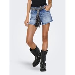 Only Damen Only Jeansshorts &raquo;ONLROBYN EX HW ST VINTAGE DNM SHORTS&laquo; Baumwolle, High Waist, offener Saum, destroyed Effekt, Seitenschlitze blau XS (34),