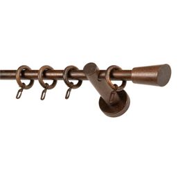 Garesa Gardinenstange &raquo;CLASSICO MOLIS&laquo; 1 l&auml;ufig-l&auml;ufig Wunschma&szlig;l&auml;nge Vorhanggarnitur, verl&auml;ngerbar, Wandmontage, Keil, mit Ringe und Haken braun B/L: