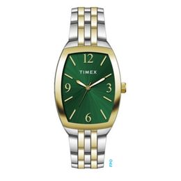 Timex Damen Quarzuhr &raquo;CHARLOTTE&laquo; Armbanduhr, Damenuhr, Metallarmband, analog gr&uuml;n Einheitsgr&ouml;&szlig;e