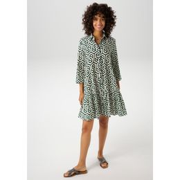 Aniston Casual Damen Aniston CASUAL Blusenkleid mit grafischem Druck gr&uuml;n 36, N-Gr