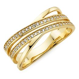 Damen Fingerring "Schmuck Geschenk Silbering", 54, Silber 925 (Sterlingsilber), 7,5mm, gold, ANISTON JEWELRY & WATCHES, Silber 925 (Sterlingsilber),