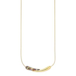 Firetti Damen Kette mit Anh&auml;nger &raquo;Schmuck, Geschenk, Edelstahlkette gelbgoldfarben&laquo; mit Zirkonia (synth.) bunt Edelstahl, L: 47 B: 0,9mm