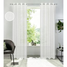 OTTO home Gardine &raquo;Marric&laquo; &Ouml;sen 1 Stk. tlg. halbtransparent, Linenoptik mit Streifen, verschiedene Gr&ouml;&szlig;en Polyester 175cm, &Ouml;sen, 135cm