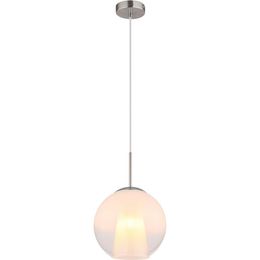 Globo LIGHTING H&auml;ngeleuchte &raquo;BARRY&laquo; E27 1 Stk. H&auml;ngelampe Glaskugel opal klar verlaufend Glaskristallleuchte &Oslash; 25cm H: 120cm, 1 Stk.