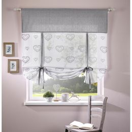 OTTO home Gardine &raquo;Louis&laquo; Stangendurchzug 1 Stk. tlg. halbtransparent, einseitig bedruckt grau Baumwolle (Bio-Baumwolle) 140cm, Stangendurchzug, 60cm