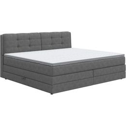 COTTA Boxspringbett &raquo;Fort II, in verschiedenen Breiten erh&auml;ltlich - auch als Familienbett!&laquo; inkl. Bettkasten und Topper grau 100% POLYESTER (PES) 