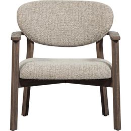 Woood Loungesessel &raquo;Udar mit More-Melange-Bezug und Eichenholzgestell, B68 x T75 x H76 cm&laquo; Sehr hohe Verschlei&szlig;festigkeit, Tragkraft 120 kg, mittlere 