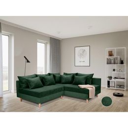 Collection AB Ecksofa &raquo;Anton L-Form, B: 201 cm&laquo; 5 Zierkissen, Federkern gr&uuml;n 100%Polyester B/H/T: 201cm x 186cm, Cord Luxus-Microfaser weich