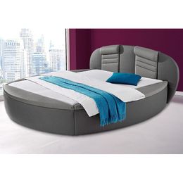 Westfalia Schlafkomfort Rundbett mit Bettkasten grau Bezug Bett: Kunstleder;Bonnell-Federkernmatratze: 51% Polypropylen, 39% Polyester, 10% Baumwolle;Kaltschaummatratze: 100%