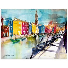 Artland Glasbild &raquo;Venedig Bunt&laquo; Italien 1 Stk. tlg. in verschiedenen Gr&ouml;&szlig;en bunt B/H/T: 60cm x 45cm, Glasbild Italien Querformat, 1 Stk.
