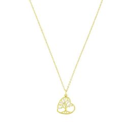 Amor Damen Kette mit Anh&auml;nger &raquo;Lebensbaum&laquo; mit Zrikonia (synth.) gold Silber 925 (Sterlingsilber), L: 45 B: 1,3mm