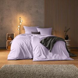Estella Bettw&auml;sche &raquo;Valetta&laquo; 2 Stk. Gefertigt aus mercerisierter Baumwolle. lila Mako-Satin, Obermaterial: 100% Baumwolle B/L: 135cm x 200cm, 1 Stk., 1 Stk., 