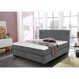 Jockenh&ouml;fer Boxspringbett &raquo;Family, inklusive 7-Zonen-TTFK-Matratzen und Kaltschaumtopper&laquo; erh&auml;ltlich in den Breiten 120,140 & 180cm grau Bezug Bett: Microfaser (