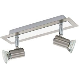 Eglo Deckenleuchte &raquo;Rottelo Deckenlampe, Metall, GU10, Deckenstrahler, Furlampe, Lampe&laquo; GU10 1 Stk. Spot - L28 x B7 cm - nickel-matt, chrom - 2X4,6W 