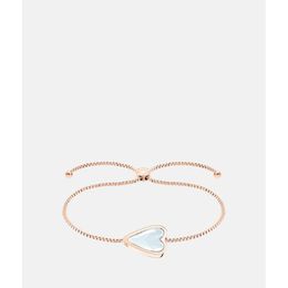 Liebeskind Berlin Damen Edelstahlarmband &raquo;Schmuck Geschenk Armkette Glass Heart&laquo; mit Glasstein rosa 24cm, Edelstahl