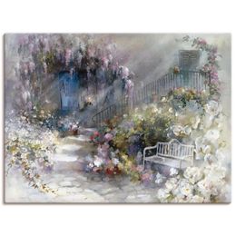 Artland Leinwandbild &raquo;Wortlos&laquo; Garten 1 Stk. tlg. auf Holzrahmen gespannt wei&szlig; Leinwand B/H/T: 80cm x 60cm, Leinwandbild Garten Querformat, 1 Stk.