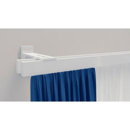 Indeko Gardinenstange &raquo;Bern&laquo; 2 l&auml;ufig-l&auml;ufig Wunschma&szlig;l&auml;nge Innenlauf Komplett-Set inkl. Gleitern und Montagematerial wei&szlig; Aluminium B/L: 310cm, 1 Stk