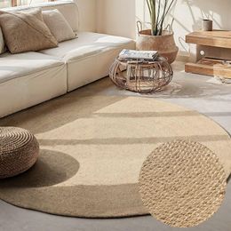 Hanse Home Teppich &raquo;Rangpur Juteteppich, in rund und oval&laquo; oval 10 mm H&ouml;he handgewebt, 100% Jute, Natur, Wohnzimmer, Flur, Boho, Skandi beige Jute B :