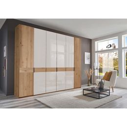 Wiemann Kleiderschrank &raquo;Cardiff&laquo; inkl. T&uuml;rd&auml;mpfung wei&szlig; Floatglas, Hartfaserplatte, Holzwerkstoff, Massivholz Bianco-Eiche-Nachbildung, B/H/T: 295,2cm