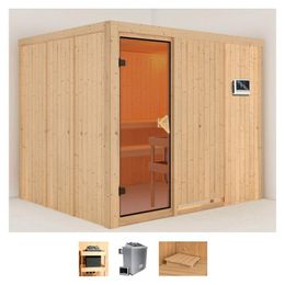 Karibu Sauna &raquo;Gitte&laquo; Set, Ofen 9 KW externe Strg easy beige Saunaofen, externe Steuerung, 9 kW