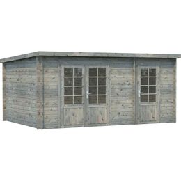 Palmako Gartenhaus &raquo;Ella&laquo; 13,1 m&sup2; grau Massivholz ohne Fu&szlig;boden, ohne Dacheindeckung