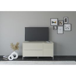 set one by Musterring Lowboard &raquo;Reno&laquo; 1 Stk. tlg. Mit Winkelfu&szlig; in diversen Farben, 77 cm H&ouml;he & Farbauswahl beige Glas, Holzwerkstoff B/H/T: 137cm x 