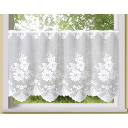 Weckbrodt-Gardinen Scheibengardine &raquo;Mara&laquo; Stangendurchzug 1 Stk. tlg. Bistro, Gardine, Store, floral Polyester 90cm, Stangendurchzug, 150cm