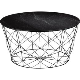 Salesfever Couchtisch &raquo;Caorle Coffeetable: Harmonisches Wohnambiente&laquo; Stilvolles Korbgestell schwarz B/H/T: 80cm x 45cm x 80cm, Schwarz