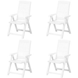 ProGarden Gartensessel &raquo;Tampa&laquo; Set, 4 Stk. tlg. wei&szlig; B/H/T: 44cm x 111cm x 50cm